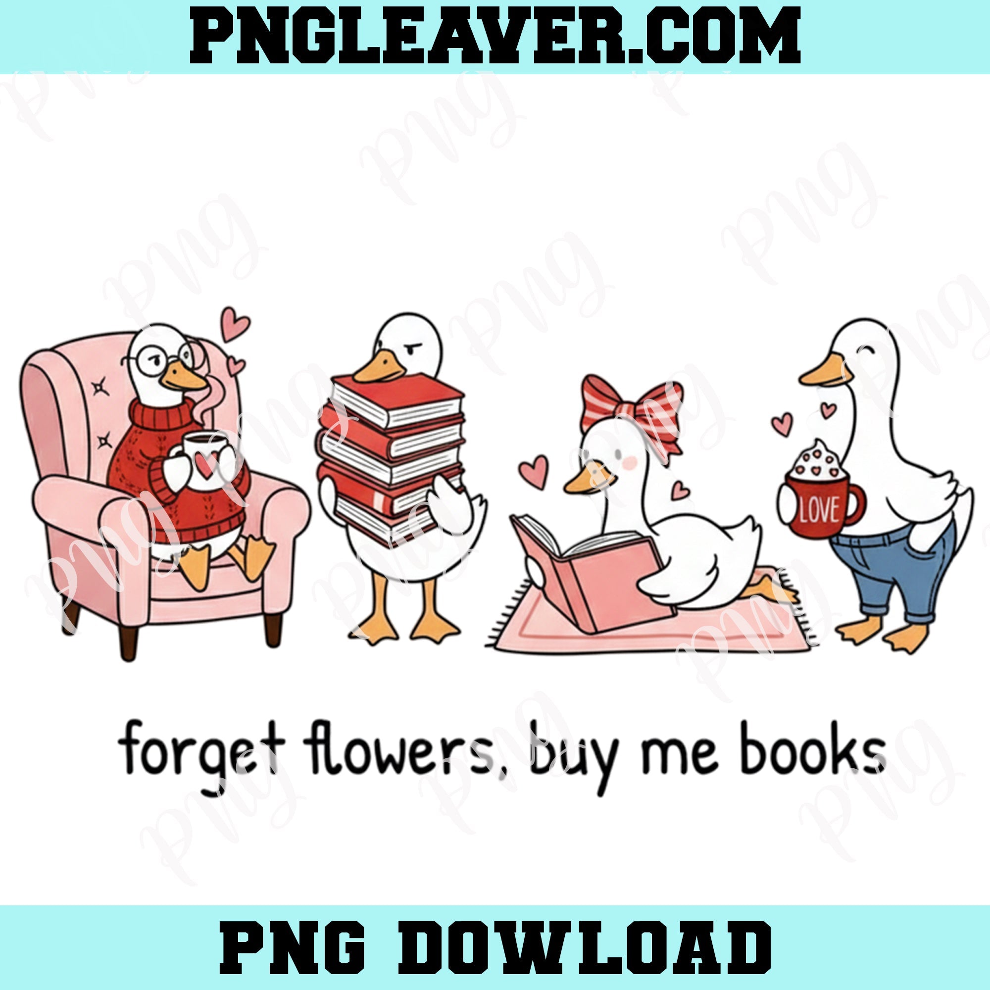 Goose Book Lover Cute PNG, Bookish Quote Sticker Design Png, Goose Val ...