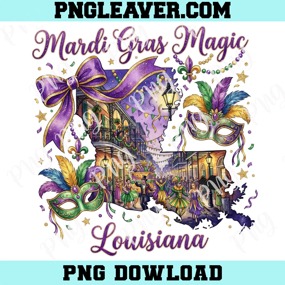 Mardi Gras Magic Louisiana PNG, Louisiana Map Png, New Orleans French ...