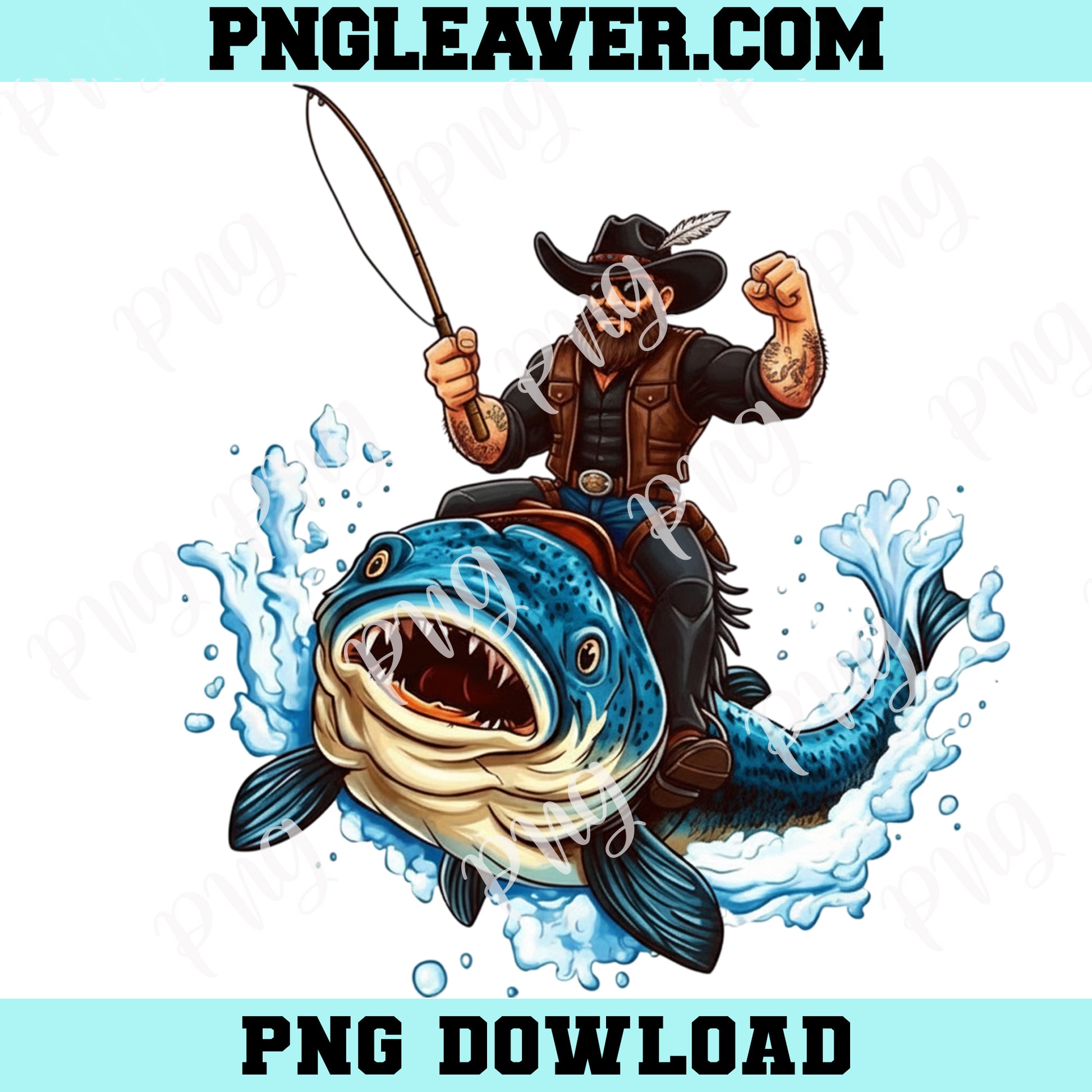 Catfish Cowboy PNG, Funny Fishing Cartoon PNG, Fishermen Png – pngleaves