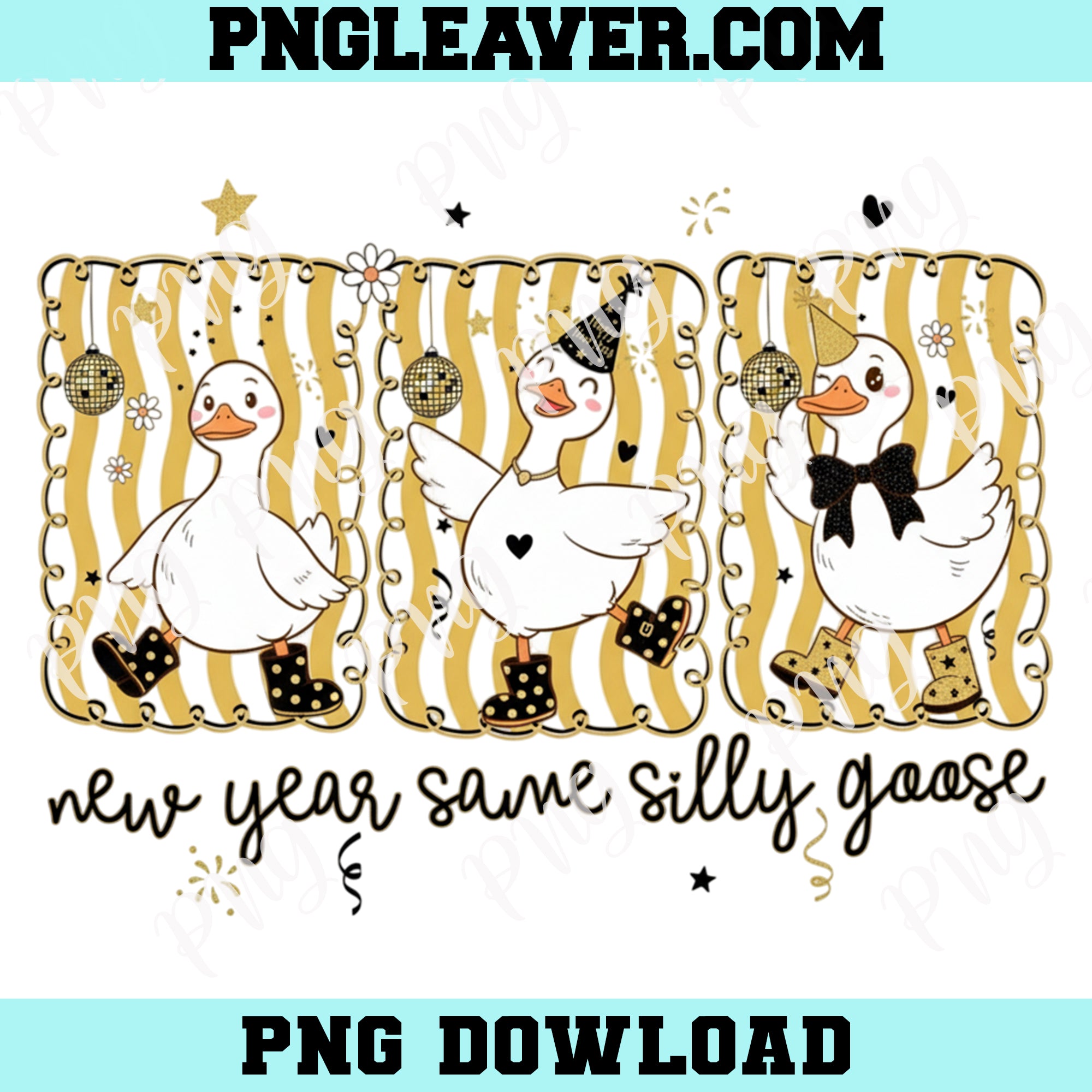 New Year Silly Goose Cute PNG, NYE Party Apparel, Goose Sublimation, F ...
